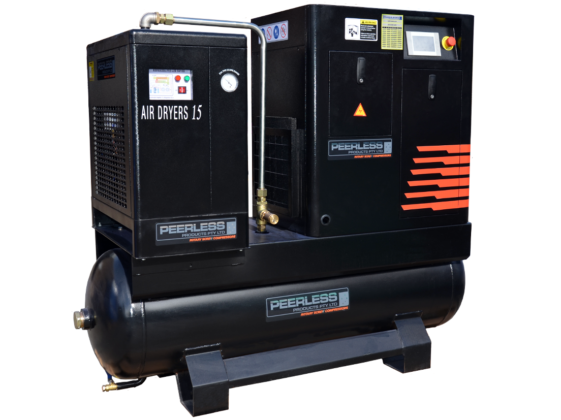 PBS10 Rotary Screw Air Compressor: Belt Drive, 10HP, 1150LPM at 8Bar