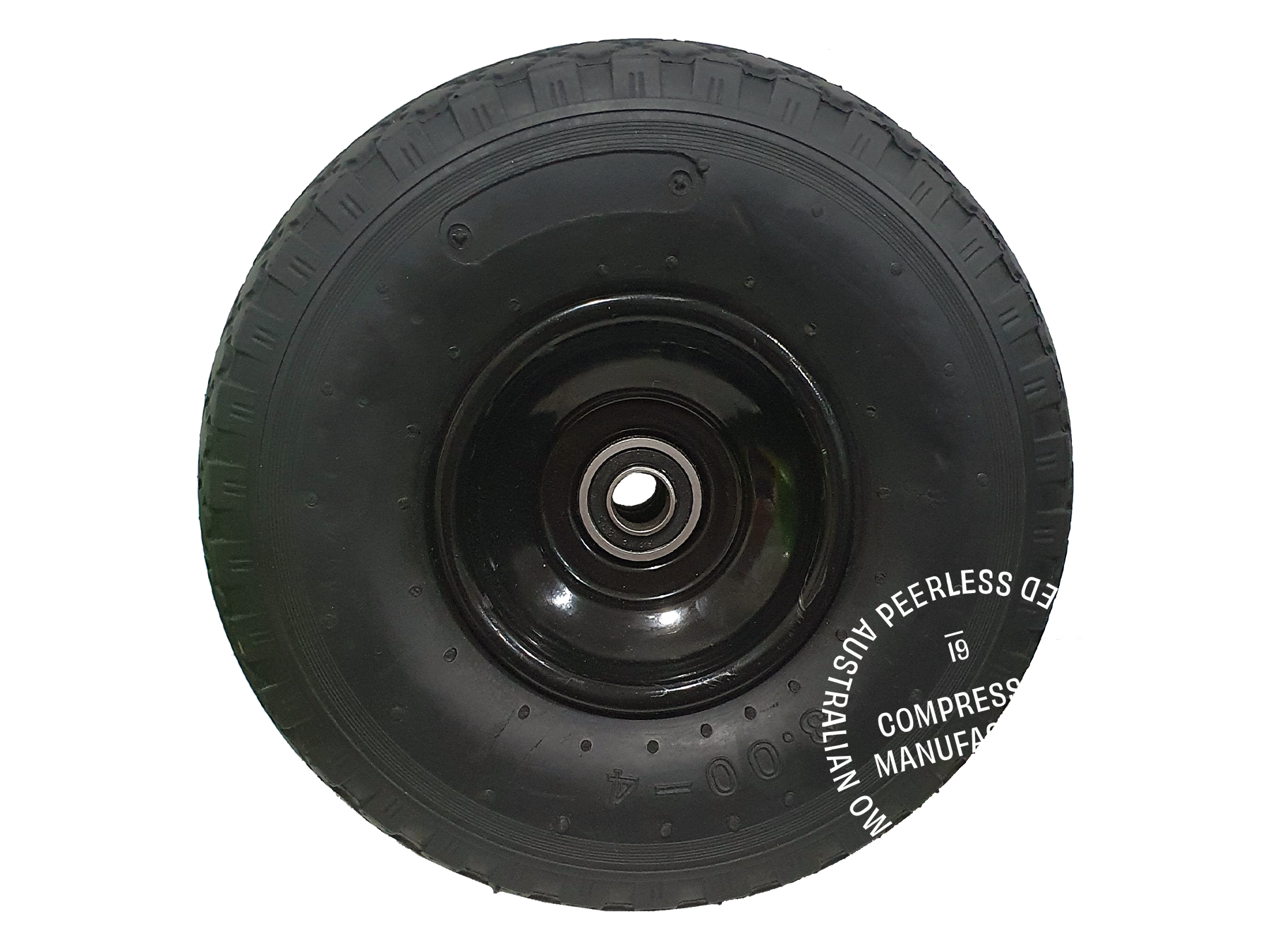 00018-16 8" Solid Rubber Wheel with 15mm Axle