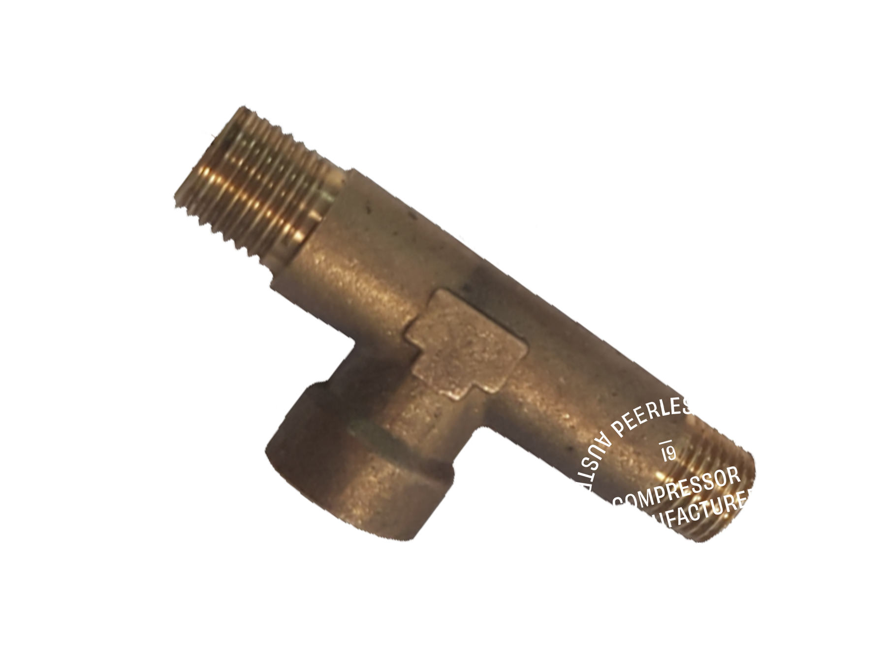 00545-2 Brass T Piece Pressure Switch Stem: 1/4" Male to Female to Mal