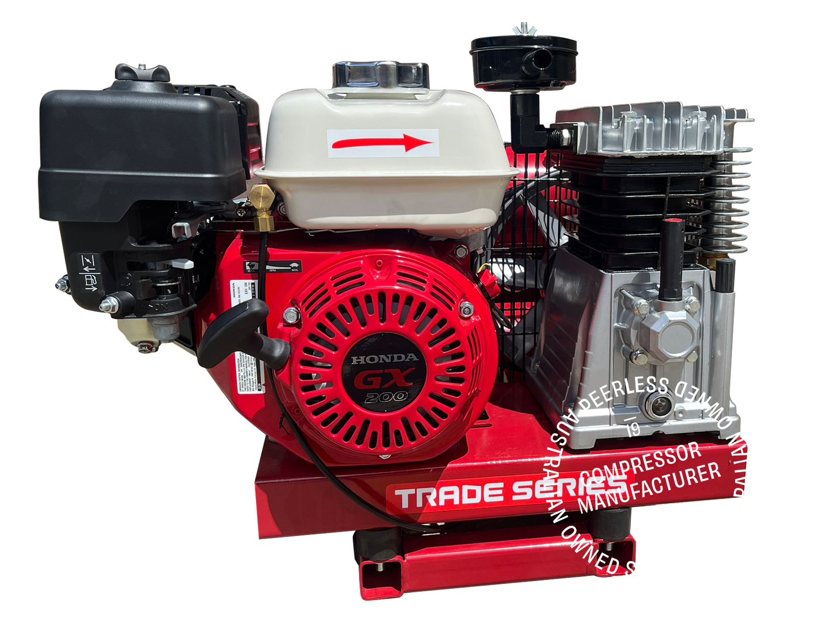TSA20P-TT Petrol Air Compressor: Belt Drive, Honda GX200, 325LPM