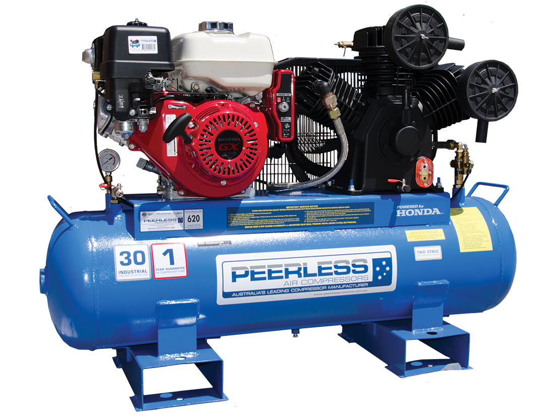 PHP30 Petrol Air Compressor: Belt Drive, Honda GX270, 620LPM - for Hig