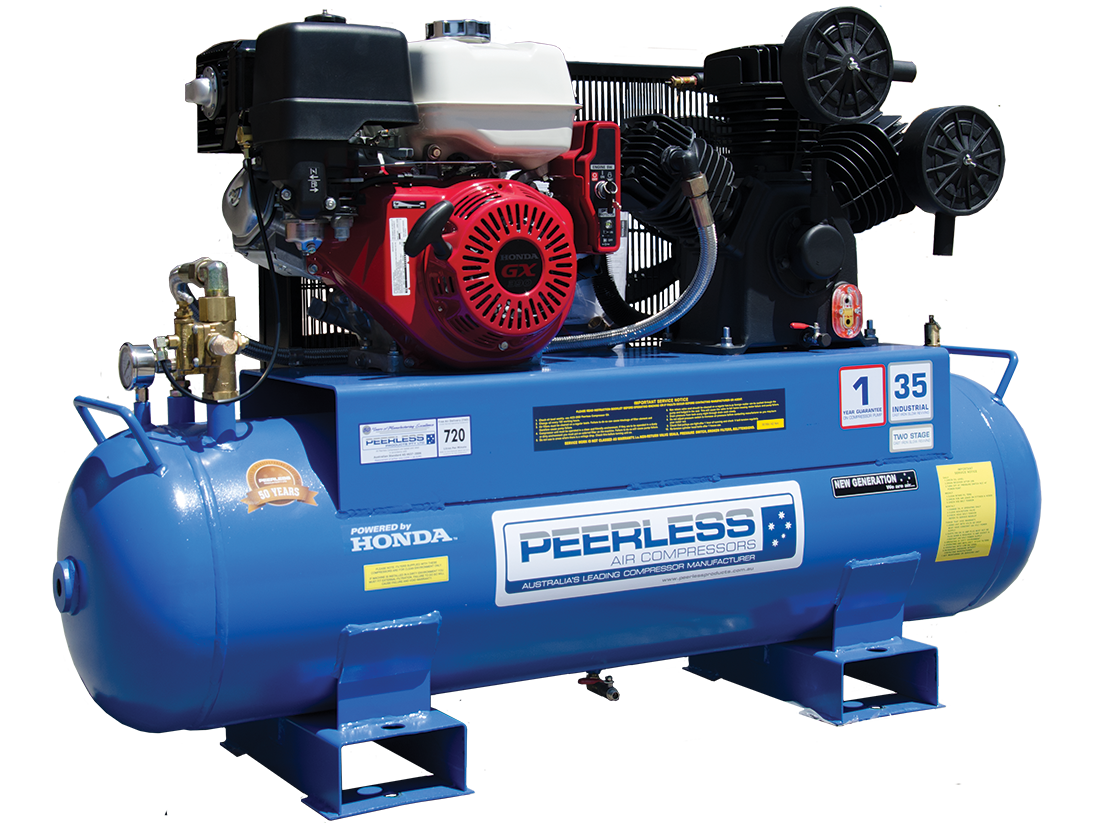 PHP35 Petrol Air Compressor: Belt Drive, Honda GX390, 720LPM - for Hig