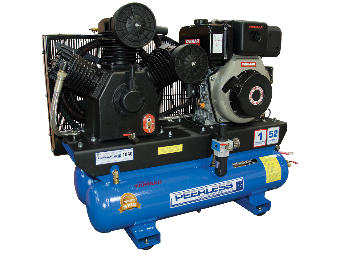 PHP52 Diesel Air Compressor: Belt Drive, Yanmar L100, 1050LPM - for Hi