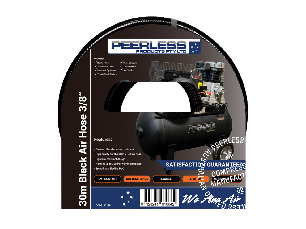 Peerless Black Flexible Air Hose: PVC