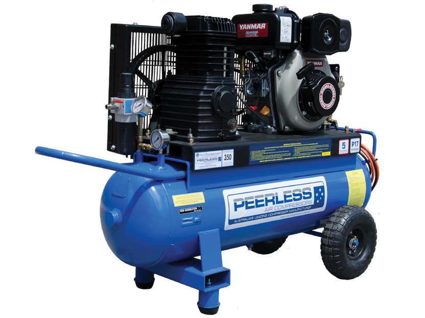 P17 Diesel Air Compressor: Belt Drive, Yanmar L48, 350LPM