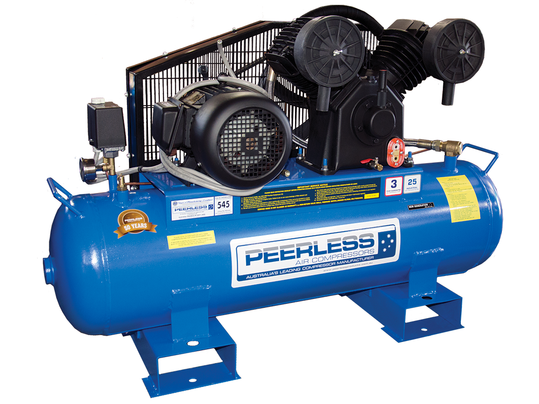 PV25 Three Phase Air Compressor: Belt Drive, 5.5HP, 545LPM