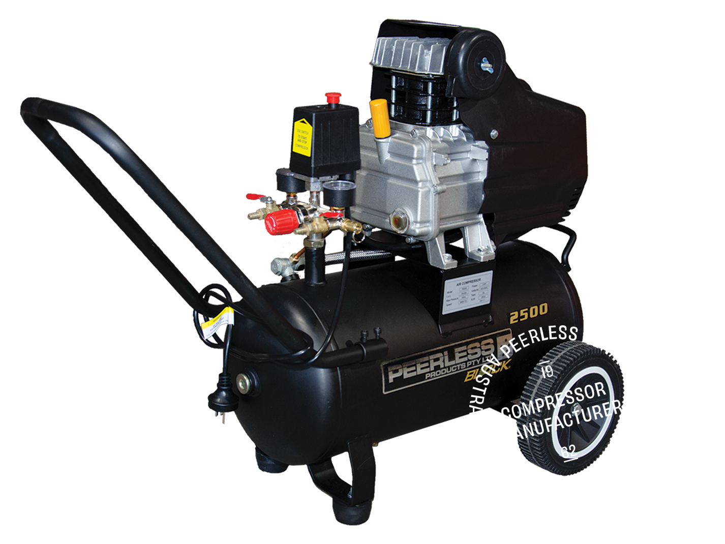 PB2500 Single Phase Air Compressor: Direct Drive, 10Amp, 2.5HP, 154LPM